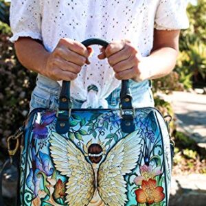 Anuschka Hand Painted Leather Women's Zip Around Classic Satchel - Enchanted Garden