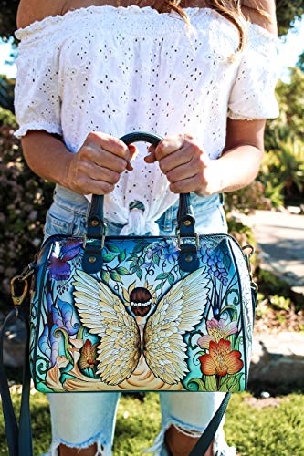 Anuschka Hand Painted Leather Women's Zip Around Classic Satchel - Enchanted Garden