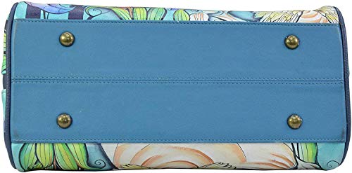 Anuschka Hand Painted Leather Women's Zip Around Classic Satchel - Enchanted Garden