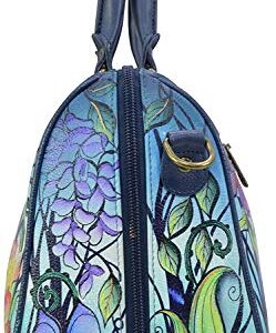 Anuschka Hand Painted Leather Women's Zip Around Classic Satchel - Enchanted Garden