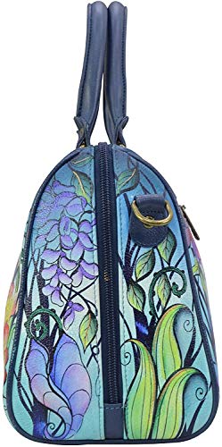 Anuschka Hand Painted Leather Women's Zip Around Classic Satchel - Enchanted Garden