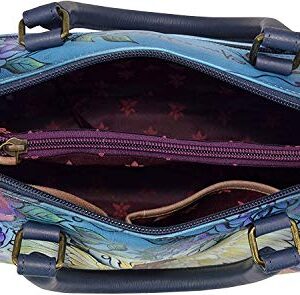 Anuschka Hand Painted Leather Women's Zip Around Classic Satchel - Enchanted Garden