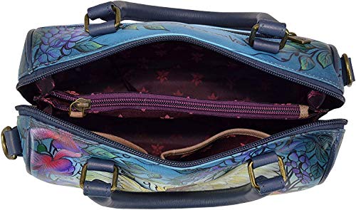 Anuschka Hand Painted Leather Women's Zip Around Classic Satchel - Enchanted Garden