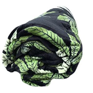 Home Must Haves Marijuana Leaf Fleece Plush Microfiber Super Soft Premium Warm Cozy Bed Blanket Throw, Black/Green, King (BLNK-Marijuana-King)