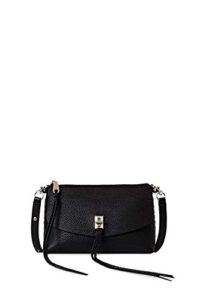 rebecca minkoff womens darren top zip crossbody, black, one size us