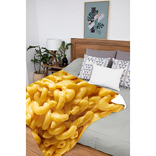 Mac-n Cheese Throw Blanket Flannel Fleece Air Conditioning Quilt Best Gift Lightweight Cozy Plush Blanket for Sofa Chair Bedroom L 80"x60" for Adults