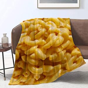 Mac-n Cheese Throw Blanket Flannel Fleece Air Conditioning Quilt Best Gift Lightweight Cozy Plush Blanket for Sofa Chair Bedroom L 80"x60" for Adults