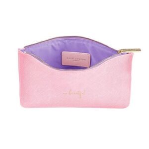 KATIE LOXTON Colour Pop Hey Beautiful Women's Medium Vegan Leather Clutch Perfect Pouch Pink & Lilac