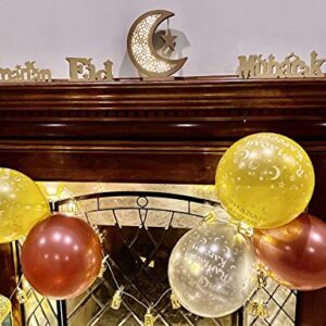 Ramadan Eid Mubarak Moon Star Desktop Shelf Table top Decoration for Home Office Classic Decor Products (Ramadan + Eid + Mubarak)