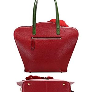 PIJUSHI Designer Floral Purses and Handbags for Women Top Handle Satchel Handbag Ladies Shoulder Bag（20105 Red）