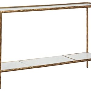 Signature Design by Ashley Ryandale Modern Console Sofa Table, Antique Brass Finish