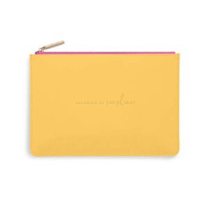 katie loxton colour pop dreaming of sunshine women’s medium vegan leather clutch perfect pouch ochre & fuchsia