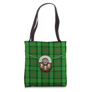 scottish clan ross tartan plaid with sporran tote bag