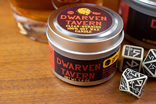 Dwarven Tavern Gaming Candle Soy Camping Whiskey Smoke Candle 1.4 oz. Geek Gift for Tabletop RPG DND Gamer