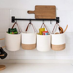 goodpick hanging rope basket boho wall decor set (set of 2)