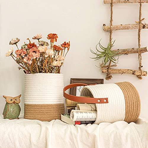 Goodpick Hanging Rope Basket Boho Wall Decor Set (Set of 2)