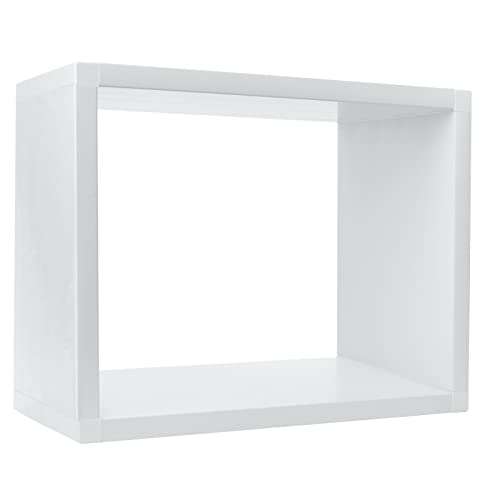 Floating Wall Cube Shelves,Deep in 9.45" Large White Shelf For Wall Storage,Floating Bookshelf,Box Shelf Wall Mounted,Cubby Storage Organizer for Bedroom,Bathroom, Living Room, Kitchen,Office(White)