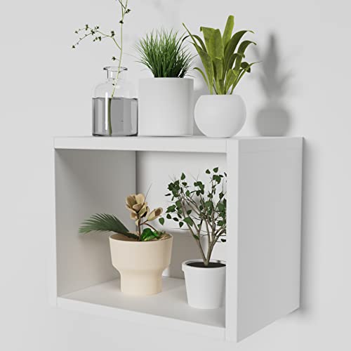 Floating Wall Cube Shelves,Deep in 9.45" Large White Shelf For Wall Storage,Floating Bookshelf,Box Shelf Wall Mounted,Cubby Storage Organizer for Bedroom,Bathroom, Living Room, Kitchen,Office(White)