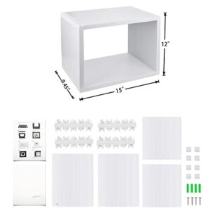 Floating Wall Cube Shelves,Deep in 9.45" Large White Shelf For Wall Storage,Floating Bookshelf,Box Shelf Wall Mounted,Cubby Storage Organizer for Bedroom,Bathroom, Living Room, Kitchen,Office(White)