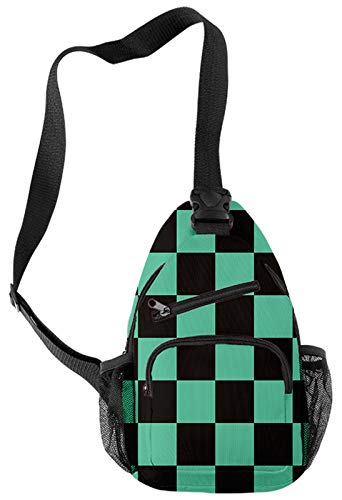 HANDAFA Unisex Nezuko Print Single Shoulder Bag Anime Cosplay Sling Backpack Casual Daypack(Tanjirou)