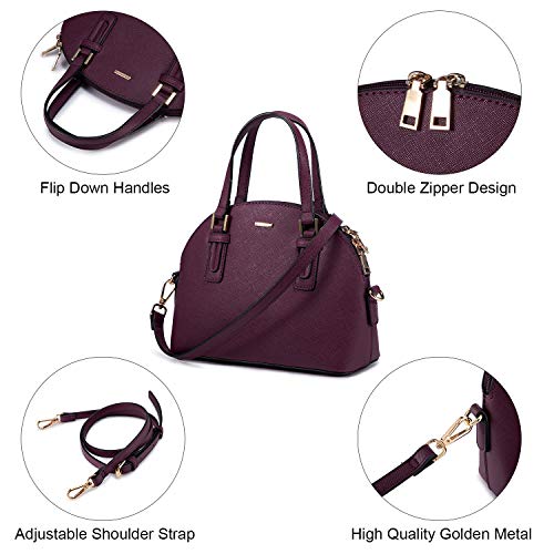 Handbags for Women Fashion Tote Bags Shoulder Bag Top Handle Satchel Purse Set 3pcs T-Purple