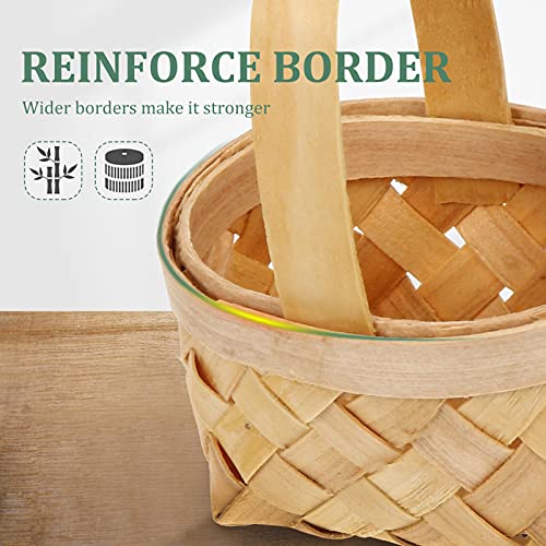 YARNOW 4pcs Wicker Basket with Handles Simple Hand- Woven Baskets Handwoven Basket for Fall Decor, Picnics, Gifts, Home Decor