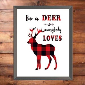 TANXM Buffalo Plaid Decor, Animals Wall Art Prints, Buffalo Plaid Wall Art,Inspirational Quote&Saying Art Painting, Children Wall Decor, Boy Bedroom Decor (Set of 4) - 8"x 10" No Frame…