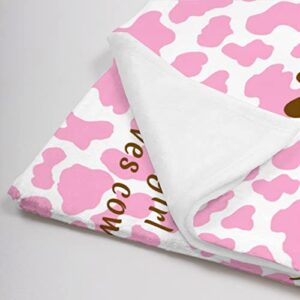 Cow Print Blanket Pink Super Soft Lightweight Throw Blanket for Couch Sofa Bed Decoration 40" x 50"