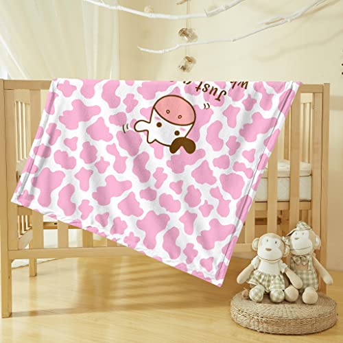 Cow Print Blanket Pink Super Soft Lightweight Throw Blanket for Couch Sofa Bed Decoration 40" x 50"