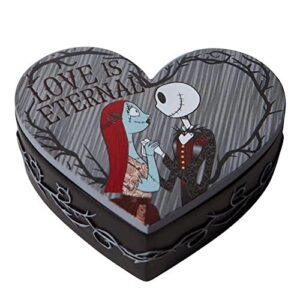 enesco disney showcase couture de force the nightmare before christmas jack skellington and sally jewerly storage trinket box with lid, 1.26 inch, multicolor