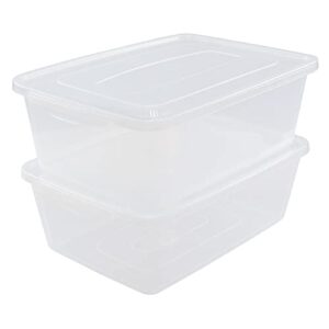 afromy 16 liter latching storage box, 2 packs storage bin with lid, clear