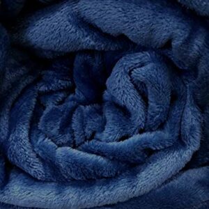 Home Must Haves Ultra Soft Lightweight Fleece Microfiber Full Size Warm Cozy Plush Premium Bed Throw Blanket, Navy Flannel