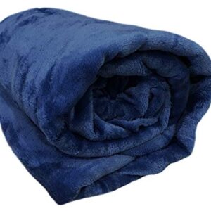 Home Must Haves Ultra Soft Lightweight Fleece Microfiber Full Size Warm Cozy Plush Premium Bed Throw Blanket, Navy Flannel