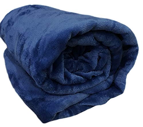 Home Must Haves Ultra Soft Lightweight Fleece Microfiber Full Size Warm Cozy Plush Premium Bed Throw Blanket, Navy Flannel