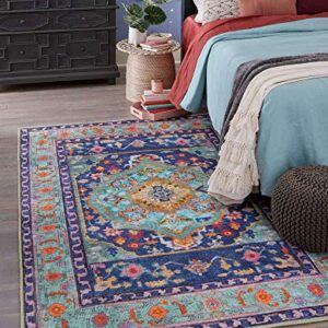 Unique Loom Revival Collection Traditional Medallion Border Blue/Teal Area Rug (7' 6 x 10' 6)