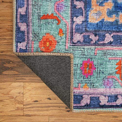 Unique Loom Revival Collection Traditional Medallion Border Blue/Teal Area Rug (7' 6 x 10' 6)