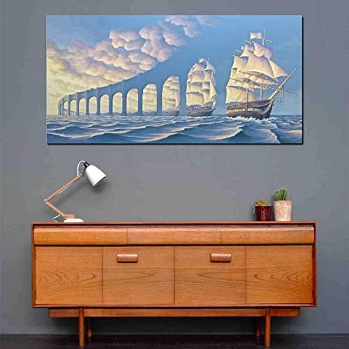 zhoubj Rob Gonsalves Sun Sets Sail Poster Decorative Painting Canvas Wall Art Living Room Posters Bedroom Painting 12x24inch(30x60cm) ZF