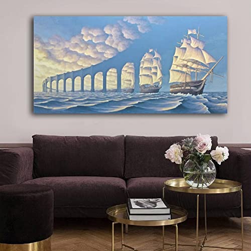 zhoubj Rob Gonsalves Sun Sets Sail Poster Decorative Painting Canvas Wall Art Living Room Posters Bedroom Painting 12x24inch(30x60cm) ZF