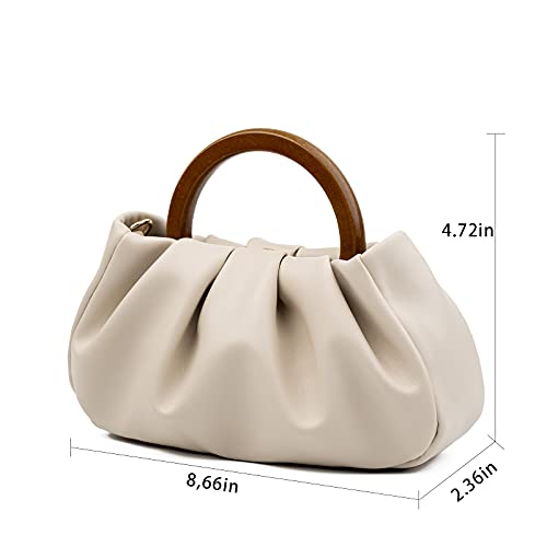 Zlybola Small Shoulder Bag for Women,Clutch Purse Handbag and Cloud Dumpling Bag,Cross body Bags,Trendy Ruched Shoulder Handbags