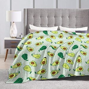 Gadimen Avocado Throw Blanket, Super Soft Lightweight Flannel Fleece Blankets for Bed Couch Sofa, All Season Warm Cozy Fuzzy Plush Microfiber Blanket for Hot Sleepers 50x40 inches