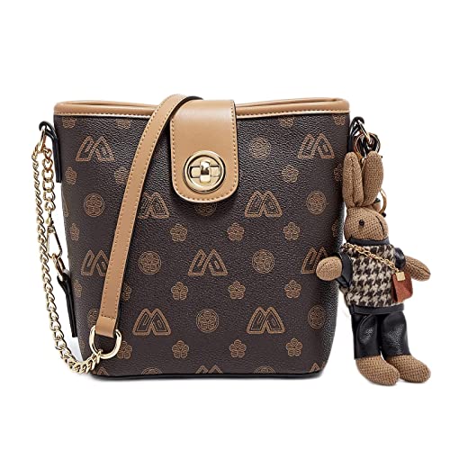 LAORENTOU Vegan Leather Crossbody Bag for Women Monogram Crossbody Shoulder Bag Purse Leather Checkered Purse Ladies Crossbody Cell Phone Bags