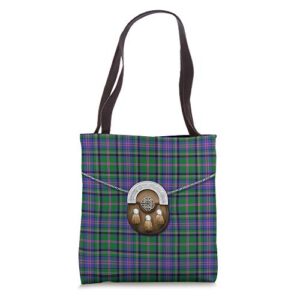 scottish clan cooper tartan plaid with sporran tote bag