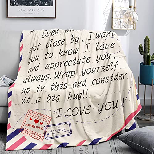 Valporia Gifts for Mom from Daughter/ Son Mom Gifts for Birthday from Husband Presents for Mom Who Has Everything Fuzzy Fleece Blanket with Letter Warm Soft