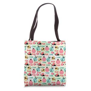 ladybug love cute ladybird beetle bug collector tote bag