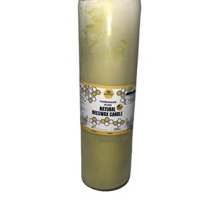 BearNaturalOrganics Pure Natural Beeswax Pillar Candle 2 inch x 9 inch 7 day Burn Time