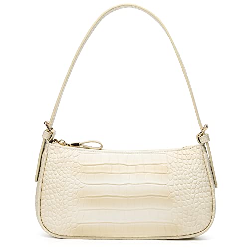 Small Shoulder Bags for Women Classic Retro Shoulder Tote Handbag Crocodile Pattern Clutch with Zipper Closure