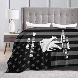 Plush Blanket United States-Wounded-Warrior-Project Mezcla Fuzzy Fluffy Micro Soft Flannel Throw Blanket Fit Couch Chair Bed Sofa, Machine Washable