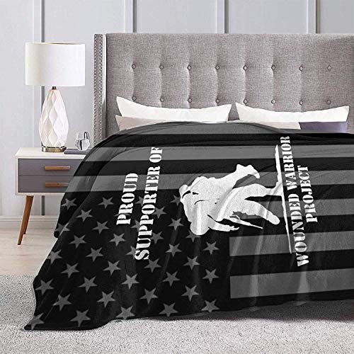 Plush Blanket United States-Wounded-Warrior-Project Mezcla Fuzzy Fluffy Micro Soft Flannel Throw Blanket Fit Couch Chair Bed Sofa, Machine Washable