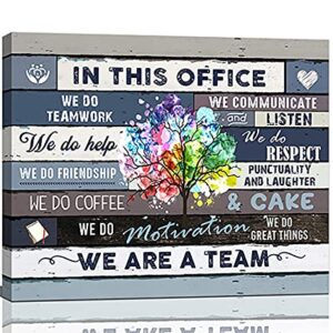 Inspirational Wall Art For Office Motivational Quotes Wall Decor We Are A Team Framed Canvas Wall Art Modern Office Wall Decor Office Size , 24x20 Inch