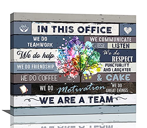 Inspirational Wall Art For Office Motivational Quotes Wall Decor We Are A Team Framed Canvas Wall Art Modern Office Wall Decor Office Size , 24x20 Inch